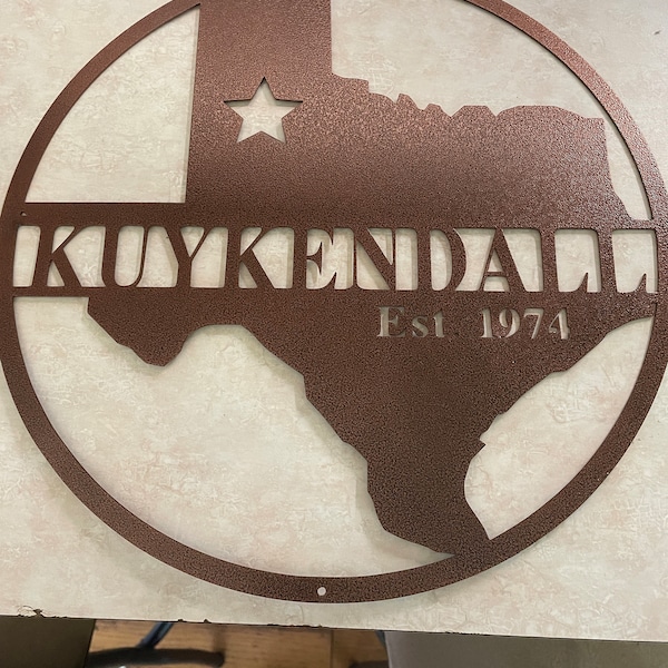 Custom Texas Metal Sign, Last Name Metal Sign, Metal Established Family ...