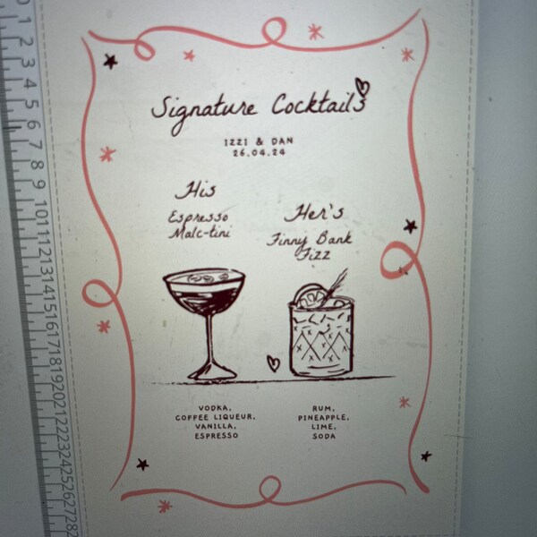 SIGNATURE DRINKS SIGN Template | Custom Cocktails | Hand Drawn ...