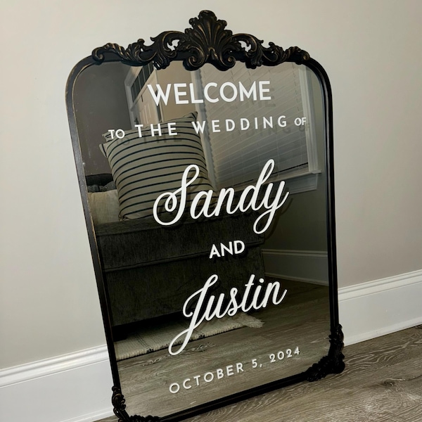 Wedding Bar Sign Customizable Name Mirror, Acrylic Drink Signage ...