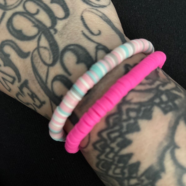 Heishi Bracelet, Heishi Name Bracelet, Beach Bracelet, Bracelet for Women, Stackable Bracelet ...