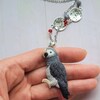 Quaker Parrot Keychain , Handmade, Parrot Figurine Made of Polymer Clay ...