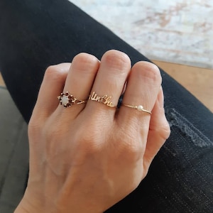 14K Gold Name Ring Gold Ring Name Ring Christmas Gift Custom Name Ring ...