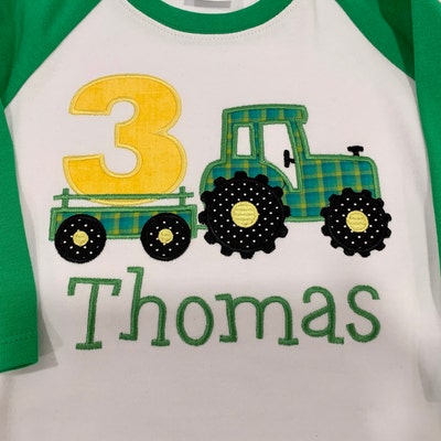 Monogram Tractor Birthday Raglan Tee Farm Birthday Shirt - Etsy