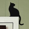 Black Cat Decor, Cat Door Corner Sign, Kitty Cat Door Corner, Cat Gift ...