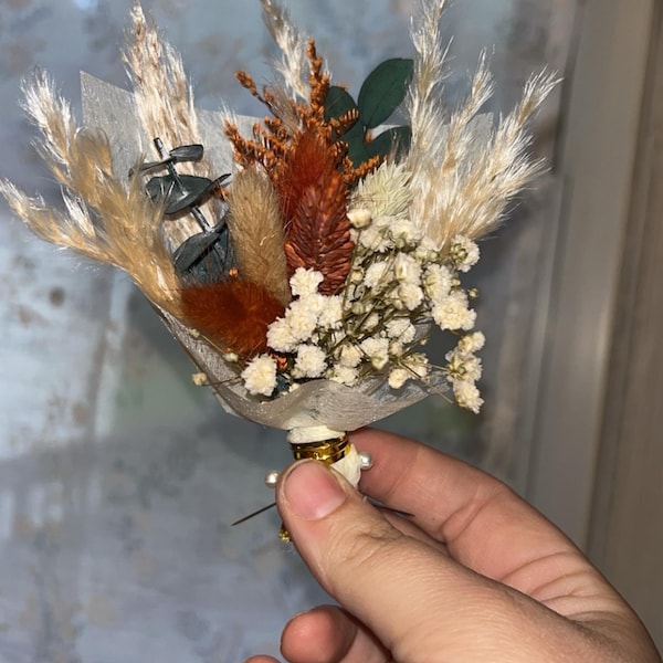 Boho Set Mini Dried Flower Bouquets | Blue Theme Mini Flower Bouquet ...