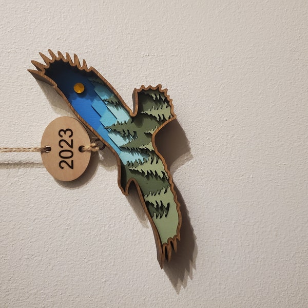 3D Layered Deer Pair Interchangeable Forest Scene Mantel Decoration ...