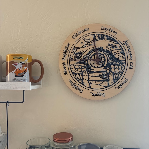 Lord of the Rings Inspired Clock - Hobbit Meal, JRR Tolkien, or Tree of ...