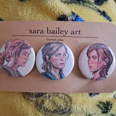 The Last of Us Pin Button Set Ellie Williams From Part 1, Part 2 1.25 ...