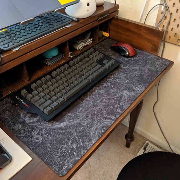 Moon Topographic Map Desk Mat: Large Gaming Mousepad - Etsy