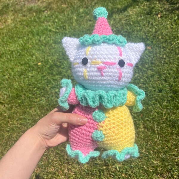 Crochet Jester Kitty and Bunny Pattern. Crochet Jester Bunny. Crochet ...
