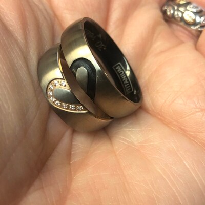 Engraved Matching Promise Ring, Wedding and Engagement Rings / Bands ...