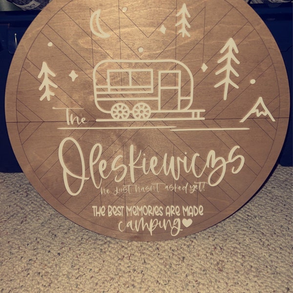 Last Name Camping Sign - Etsy