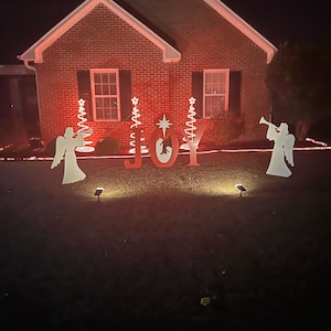 Outdoor Red Joy Nativity Display - Etsy