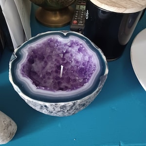 Malachite Matrix Crystal Geode Pillar Candle FREE SHIPPING - Etsy