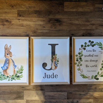 Personalized Baby Name Print, Peter Rabbit Prints, First Initial ...