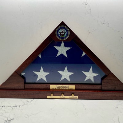 Flag Display Case With Embedded Shell Casings Maple Inlay Service ...