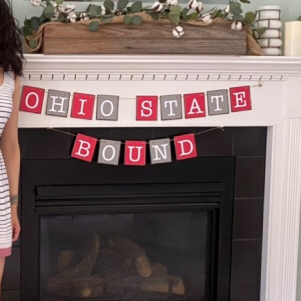 Ohio State Bound Banner Garland Bunting Sign Farmhouse Decoration Photo ...