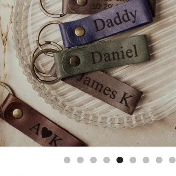 Personalized Leather Keychain, Custom Keychain for Men, Leather ...