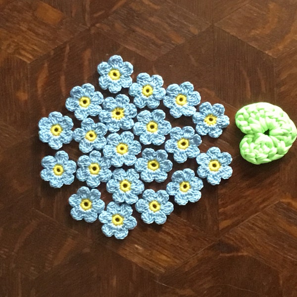 10 Small Forget Me Not Flower Applique, Scrapbook Supplies Journal Kit ...