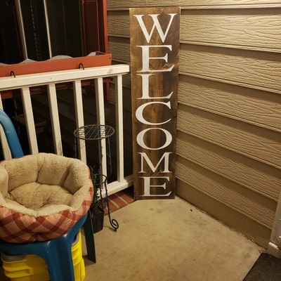 Rustic Wood WELCOME Sign for Porch Rustic Welcome Sign Farmhouse ...
