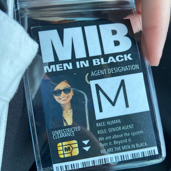 MIB Agent M Men in Black ID Badge Card Halloween Cosplay Costume Name ... MIB Agent M Men in Black ID Badge Card Halloween Cosplay Costume Name ...