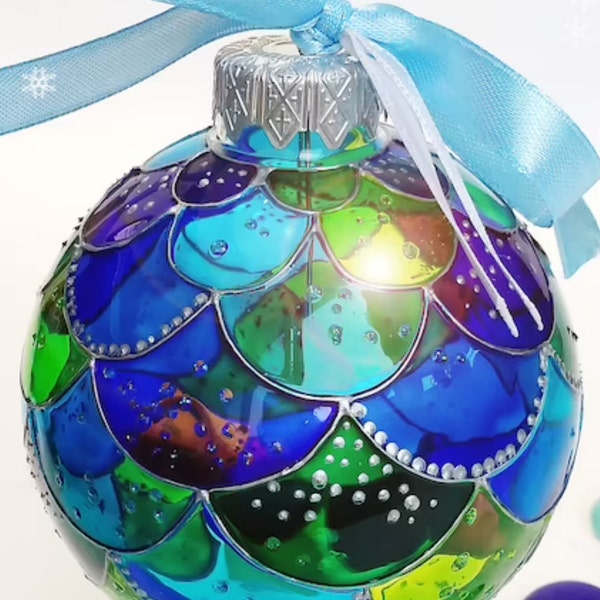 Hand Painted Christmas Mermaid Ornament, Christmas Tree Mermaid ...