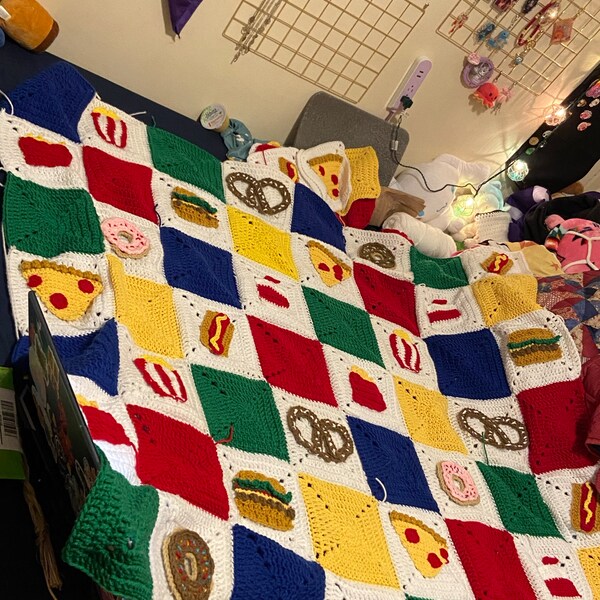 Crochet Foodie Blanket PDF PATTERN - Etsy