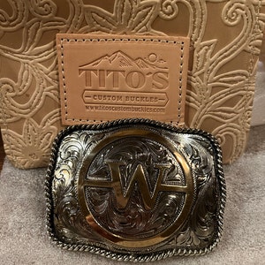 Trophy Western Belt Buckle Custom Made German Silver - Etsy