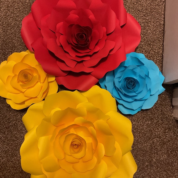 Giant Paper Rose Templates, DIY Large Paper Flowers, Printable PDF ...
