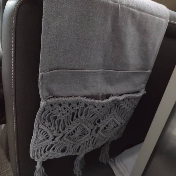 Macrame Sofa Armrest Organizer Remote Control Holder Magazine Storage Basket Couch Chair Arm ...