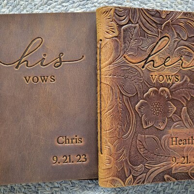 His and Her Vow Books Leather Vows Book custom Vows Booklet - Etsy