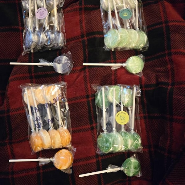 Set/16 Strawberry and Cream Lollipops - Hard Candy Lollipop - Birthday ...