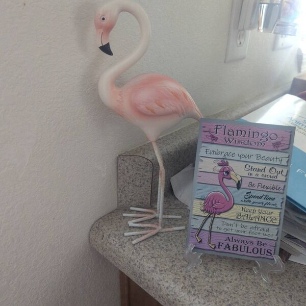 Flamingo Wisdom Desktop Sign With Free Display Easel - Etsy