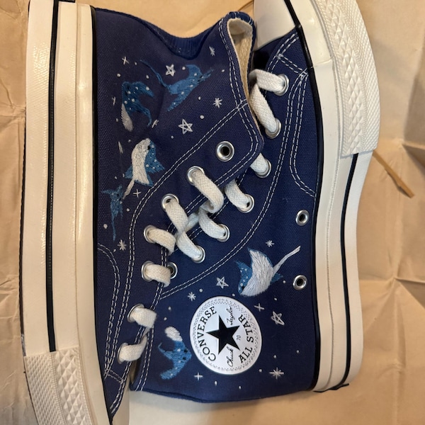 Custom Embroidered Converse High Tops, Custom Converse Chuck Taylor ...
