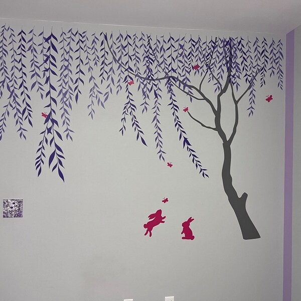 Willow Tree Wall Decal, Nursery Wall Decals Leave Sticker Kids Room ...