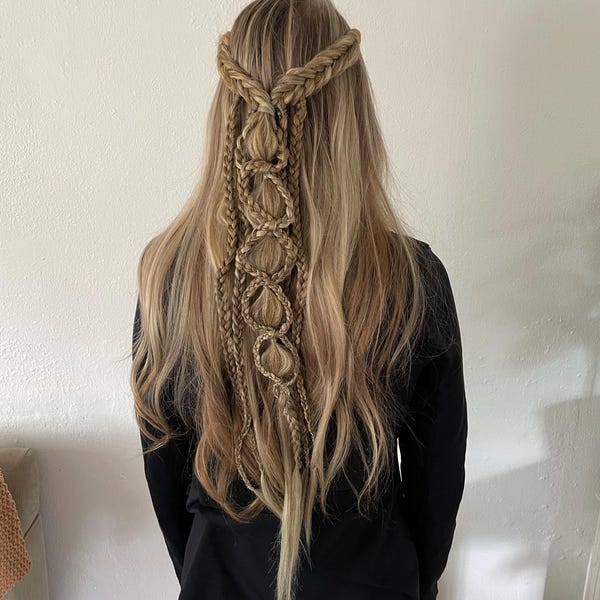 Renaissance Hair Extension • Clip in • Princess Braid • Wedding ...