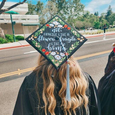 Embroidered Graduation Cap Topper Lemon Graduation Cap - Etsy