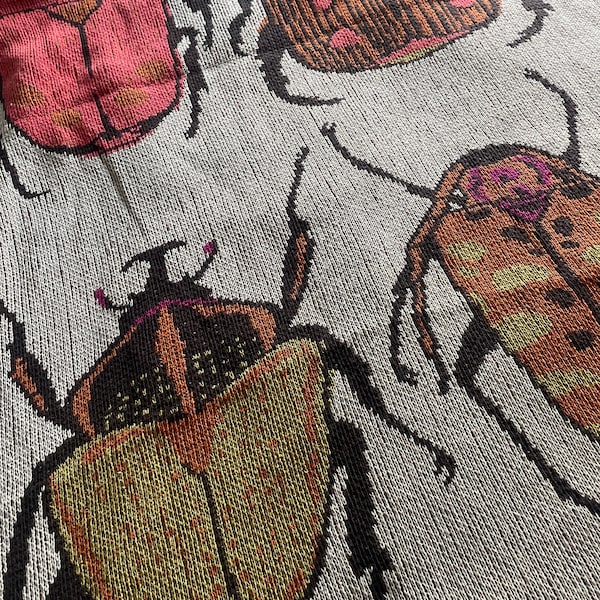 Beetle Knit Throw Blanket -boho Colorful Home Decor - Insect Pattern ...