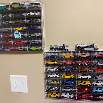 1/64 Scale Display Case for 28 Diecast Cars Storage Wall Stand Rack ...