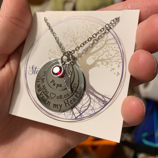 Always in My Heart Memorial Sympathy Jewelry Silver, Rose Gold, Yellow ...
