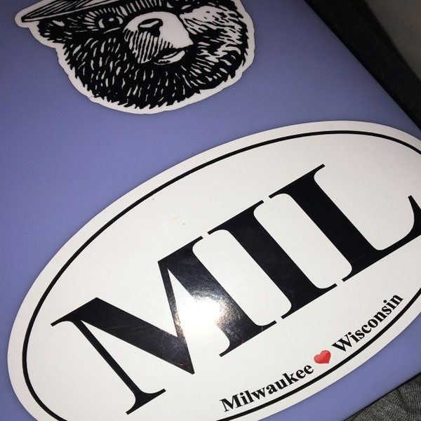 Milwaukee Wisconson (MIL) Oval Bumper Sticker - Etsy