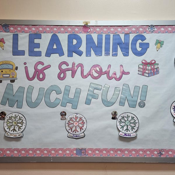 Retro Winter Bulletin Board, Winter Classroom Decor, Holiday Door Decor ...