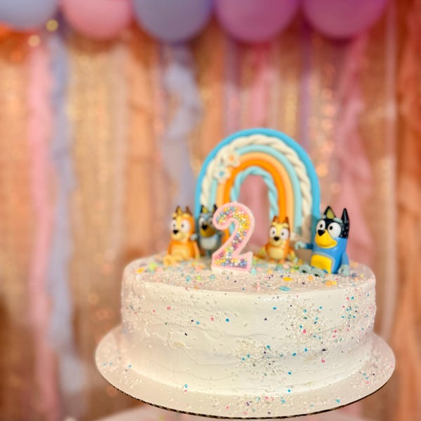 Bluey Fondant Cake Topper | Birthday Cake Toppers - Etsy