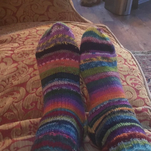Hand Knit Wool Socks for Women Who Love Colorful, Odd, Mismatched Socks ...