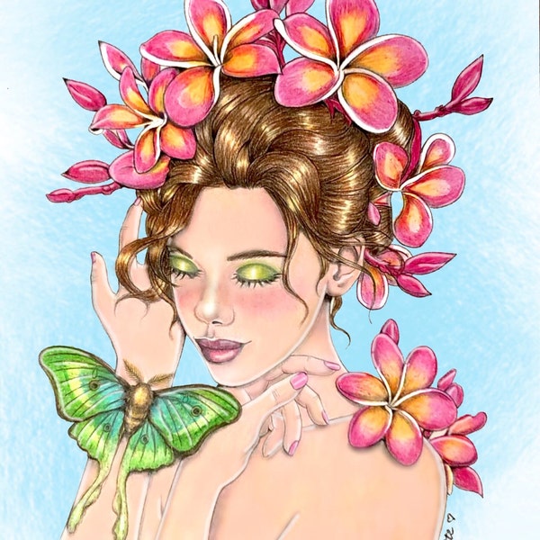 Honey Mae" Coloring Page for Adult and Children in Dark and Gouche ...