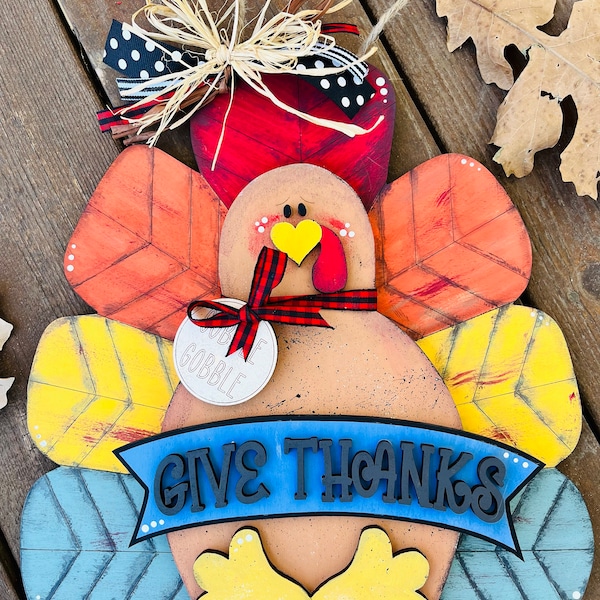 Turkey Door Hanger | Thanksgiving | Door Hanger | SVG File | Laser Cut ...