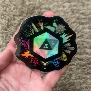 Holographic D20 Sticker, DND Damage Types & Schools of Magic - Etsy