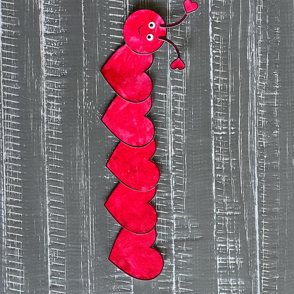 Heart Caterpillar Craft: Valentine's Day Kids Activity (PDF Pattern) - Etsy