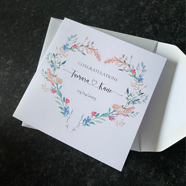 Personalised Birth Flower Card, Customised With Name Stem, Meaningful ...
