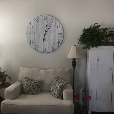 Large Wall Clock / 18 42 / Farmhouse Clock / Oversized Wall Clock - Etsy